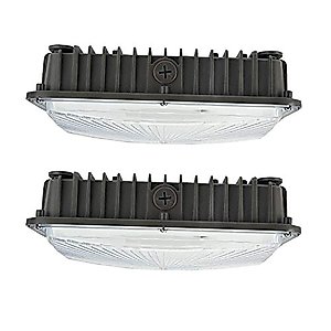 GreenSun 2 Pack of 70Watt LED Canopy Lights,NO Weather Proof,9.5" x 9.5",120V 277V for Playground, Gym, Warehouse, Garage,Backyard (2Packs-70W)