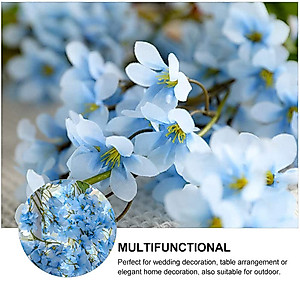 DOITOOL 2pcs Artificial Hydrangea Flower Vine Wisteria Vines Cattleya Flowers Plants for Wedding Party Home Garden Wall Decoration Sky- Blue