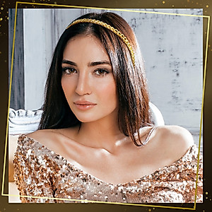 XunYee 6 Pcs Gold Leaf Headbands Set Pearl Headbands for Women Greek Goddess Accessories Flower Faux Pearls Headband Gold Metal Prom Headpiece Crown Bridal Hairband for Women Girl (Graceful Style)