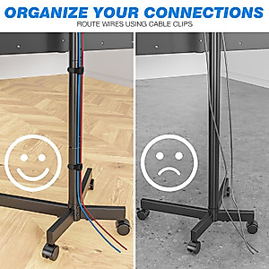 Mobile TV Cart Rolling Floor Stand for 23-60 Inch LCD LED OLED 4K Smart TVs up to 88 lbs, Height Adjustable Outdoor Metal Trolley Stand with Locking Wheels and Tilt Mount for Home Office Portable Use