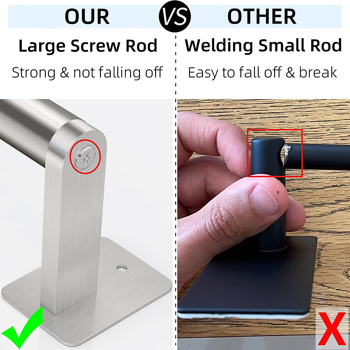 Bathroom Towel Bar, 24 Inch Towel Racks for Bathroom Wall Mounted, Heavy Duty Bath Hand Towel Holder Organizer, Modern Home Decor Towel Rod Bathroom Hardware Accessories, Brushed Silver