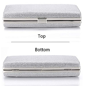 Womens Vintage Bag Envelope Clutch Silver Evening Handbag For Cocktail/Wedding/Party (Silver)