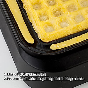 FELAYZA Aluminum Waffle Maker, 1500W Belgian Waffle Maker with Adjustable Temperature Control, Non-Stick Mini Waffle Easy Clean up Waflera Electrica with Cool Touch Handle(GLOSSY)