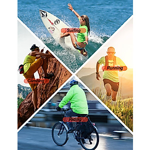 ProtectX 2-Pack Men High Visibility Lightweight Long Sleeve Hoodie, UPF 50+ Sun Protection T Shirts, SPF Outdoor UV Shirt, Orange - Large