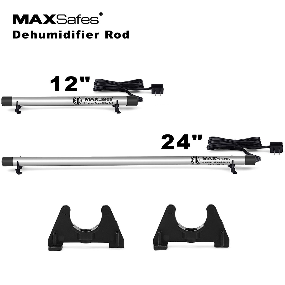 MAXSafes Gun Safe Dehumidifier Rod, Dry Rod - Easy Installation Plug-in Electric Dehumidifier Eliminates Moisture for Gun Safes & Cabinets, ETL Approved (12in)