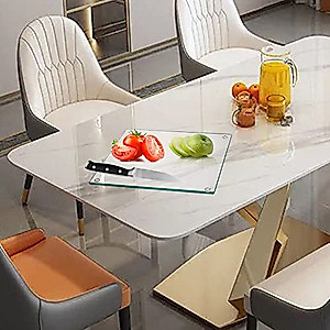 Hacaroa Set of 4 Tempered Glass Cutting Board, 10"x10" Square Chopping Board with Rubber Feet, Non-slip Glass Tray for Kitchen Countertop, Long Lasting, Shatter-Resistant, Dishwasher Safe, Clear