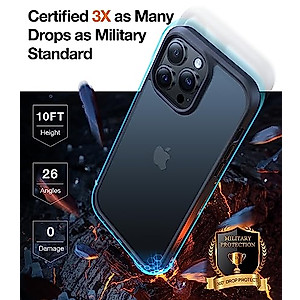 TORRAS 𝗨𝗽𝗴𝗿𝗮𝗱𝗲𝗱 Shockproof iPhone 14 Pro Max Case, Military Grade Drop Protection, Silicone iPhone 14 Pro Max Case, Slim Thin Semi-Clear iPhone 14 Pro Max Phone Case, Black-Guardian Series