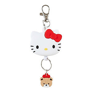 Sanrio 168645 Face Shaped Reel Key Holder, Hello Kitty Key Mascot, Hello Kitty, 5.1 x 1.9 x 0.7 inches (13 x 4.9 x 1.8 cm), Character