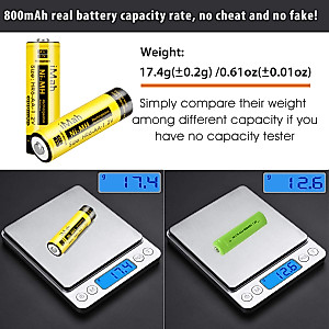 iMah HR6 AA Rechargeable Batteries for Solar Lights 800mAh 1.2V Ni-MH Battery for Outdoor Pathway Garden Lamps, Pack of 8