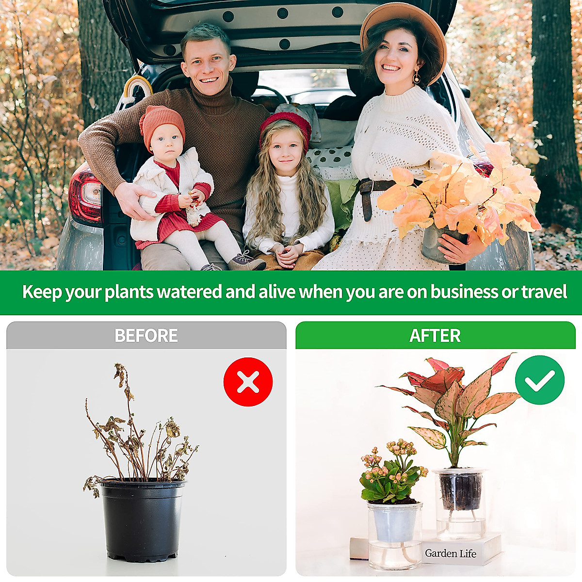 ORIMERC 60 feet 1/6 inch Self Watering Wick Cord for Vacation Self-Watering Planter Pot DIY Automatic Watering Device System Potted Plant Sitter Auto Drip Waterer to Water African Violet