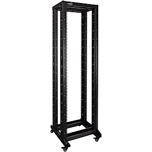 NavePoint 42U 4 Post Server Rack – Open Frame Rack for 19 Inch Equipment, Adjustable Depth 4-Post Network Rack Floor Mount, 42U Server Rack 793lbs Capacity, Black