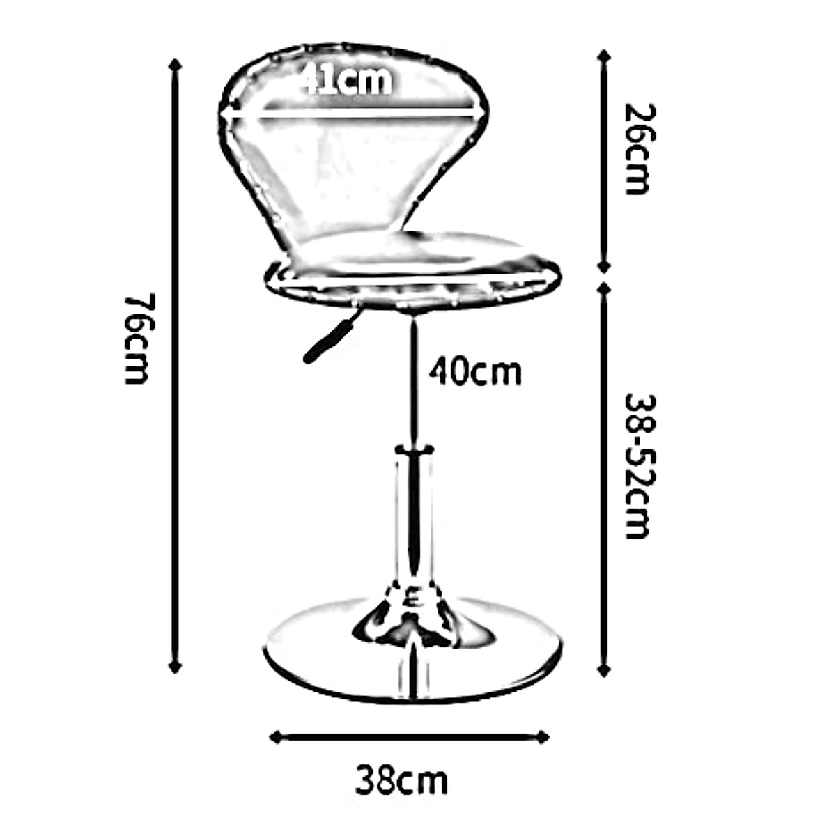PU Office Computer Chair Desk Chair Round Stool with Backrest Swivel Hydraulic Gas Lift Height Adjustable for Home Bedrooms(Color:Red)