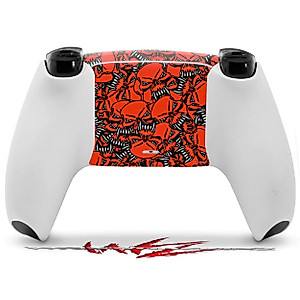 WraptorSkinz Skin Wrap compatible with Sony PS5 DualSense Controller Scattered Skulls Red (CONTROLLER NOT INCLUDED)