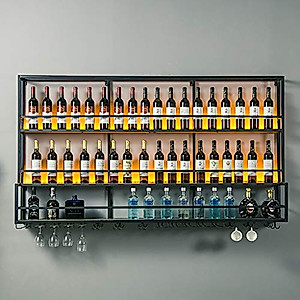 Wine Rack Wrought Iron Vintage Wine Rack Upside Down Wine Rack Creative Shelf Wall-Mounted Wine Rack Goblet Holder Wine Rack Glassware Rack Cup Holder
