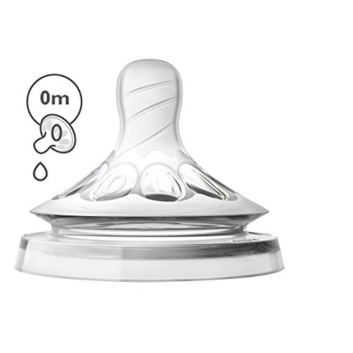 Philips Avent Natural Baby Bottle First Flow Nipple, 0M+, 4pack, Flow 0, SCF657/43