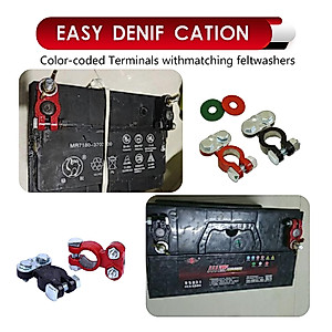 Slykew 2 PCS Cable Terminal Clamp Connectors, Cables Terminal Connectors Kit, Positive Negative Brass Power Post Clips Accessories, for Cars, Vans, Trucks (Silver)