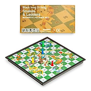 Magnetic Snakes and Ladders Board Game Set - 9.6 Inches