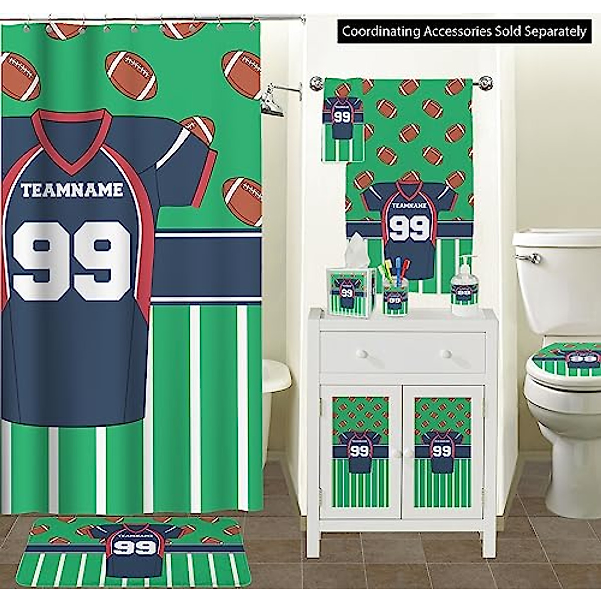 RNK Shops Football Jersey Waste Basket - Single Sided (Black) (Personalized)