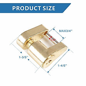 Fogfar 1 PC Auto Trailer Lock, 1/4In in Diameter, Hook Connector Small Trailer Lock for Tow Boat RV Truck Car's Coupler 3/4 in Span (Gold)