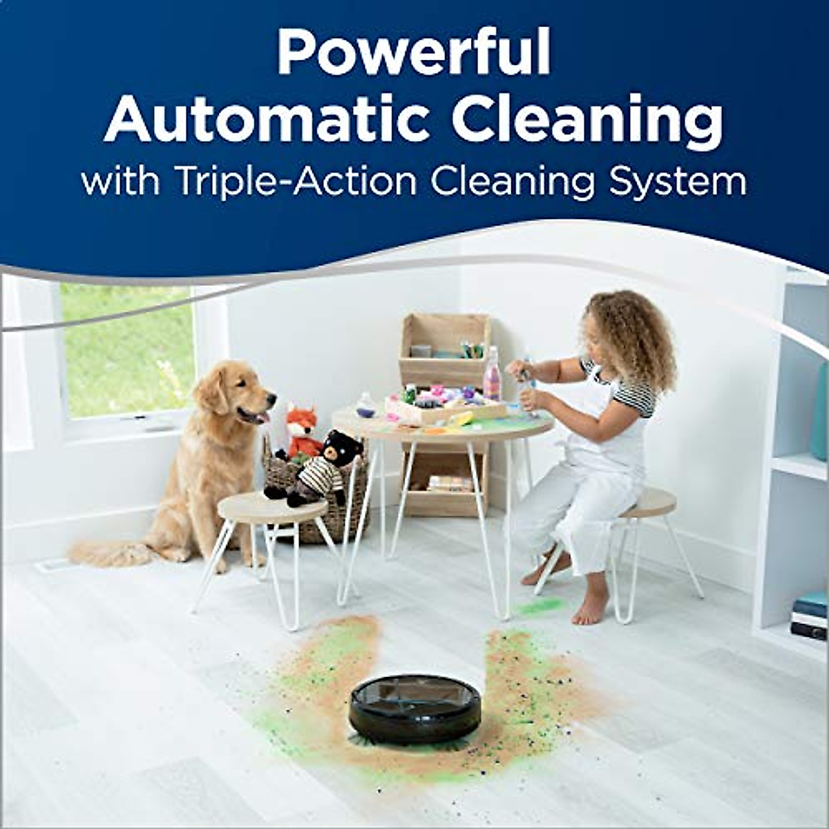 BISSELL EV675 Robot Vacuum Cleaner for Pet Hair with Self Charging Dock, 2503, Black