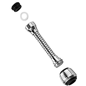 6.69" length Multi-angle bending Kitchen Water Saver Tap 360 Degrees Rotatable Swivel Faucet Nozzle Filter Adapter for Home Restaurant Hotel (Long)