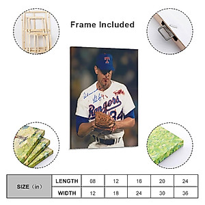 AAHARYA Nolan Ryan Poster Famous Baseball Player Canvas Print Art (5) Canvas Painting Wall Art Poster for Bedroom Living Room Decor 16x24inch(40x60cm) Frame-style