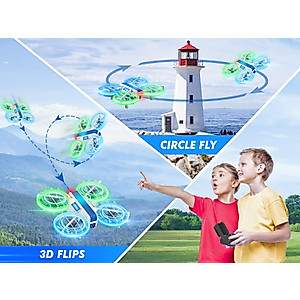 HASAKEE Drone with Camera 1080P HD FPV for Kids and Adults,Hobby RC Quadccopter for Beginners with Bright LED Light,Propeller Full Protect,2PCS Batteries,Kids Toy Easy to Play,M1S Drone