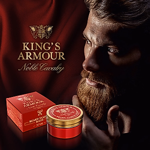 King’s Armour Beard Balm (1.69 oz)–Styles, Strengthens, Softens and Grooms Beards and Mustaches – Natural Beard Balm for Men with Argan, Jojoba and Sweet Almond Oils