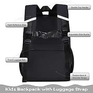 Girls Backpack, Kawaii Kids School Backpacks with Cute Pin Accessories for Girls, Cute Book Bag with Compartments for Teen Girl Kid Students Elementary Middle School, Kids' School Bag, 16in(Black)