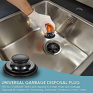 6 Pcs Matte Black Kitchen Sink Stopper Strainer Sink Plug Stainless Steel Universal Anti Clogging Sink Basket Strainer Set Sink Filter Sieve Kitchen Garbage Disposal Kitchen