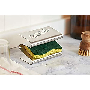 Fox Run Good/Evil Sponge Shelf and Holder, One Size, Stainless Steel