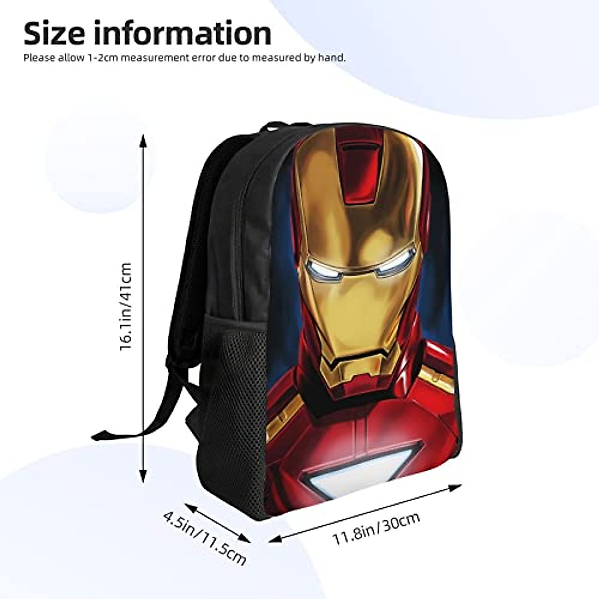 Laptop Backpack Black Red Bookbag Cartoon Casual Backpacks for Men Outdoor Hiking Camping