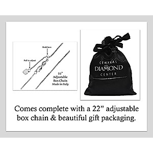 Central Diamond Center Shema Full Prayer Pendant Necklace, Solid .925 Sterling Silver & Platinum Plated