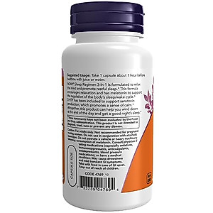 NOW Supplements, Sleep Regimen 3-In-1, With Melatonin, 5-HTP and L-Theanine, Restful Sleep Blend*, 90 Veg Capsules