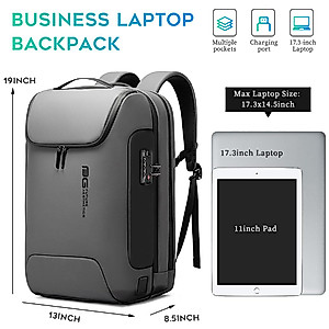 BANGE Anti Theft Backpack With TSA Lock,Waterproof Backpacks With YKK Zipper, High Tech Business Backpack For Men And Women, Laptop Backpack Fits For 17.3 Inch Notebook…