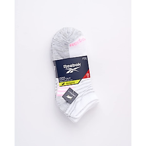 Reebok Women's Athletic Socks - Performance Low Cut Socks (6 Pack), Size 4-10, White Multi