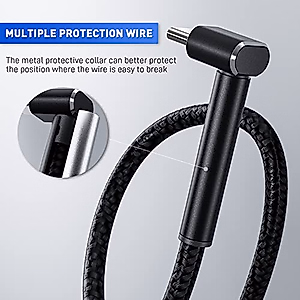 FANPL 90 Degree Nylon Charger Cable for Steam Deck (10ft 3A, 1-Pack), USB A to USB C Quick Charger Cord for Nintendo Switch, Switch OLED, Switch Lite, Phone, Tablet, Laptop