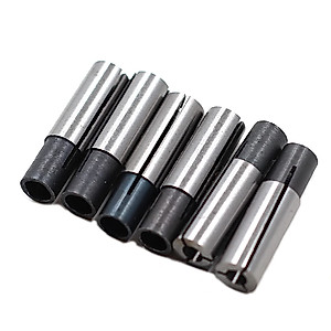 Chiloskit 6 Pics 1/4" to 1/8" Collet Chuck Driver Adapter 1/8" CNC Engraving Bit Router Converter for Engraving Lathe CNC Router Cutter Milling Bit