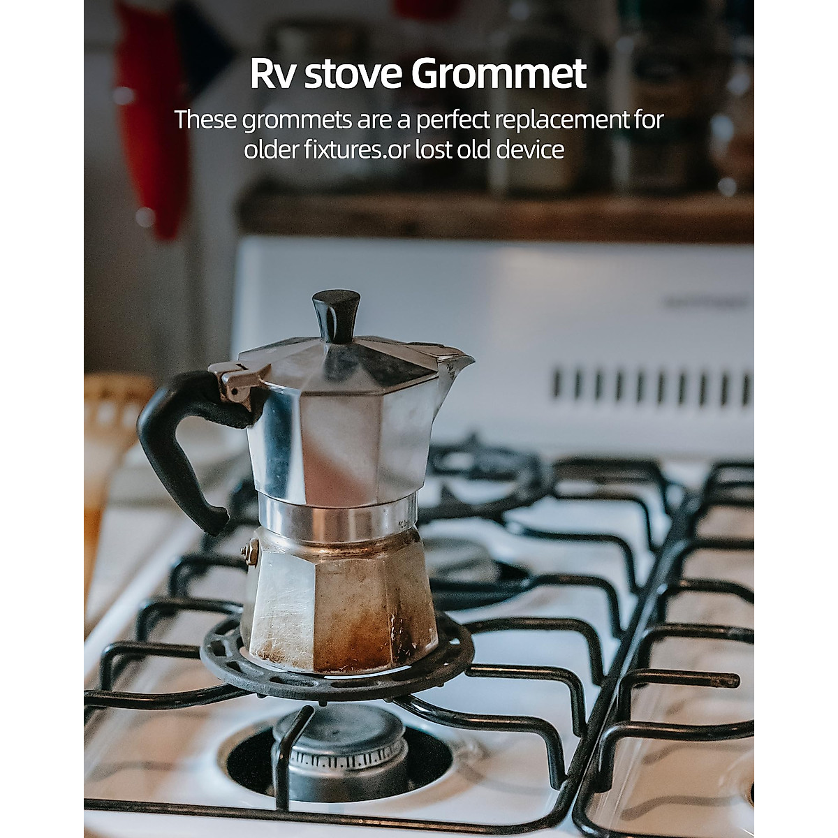 YUYUZSEN 14 Pcs RV Stove Top Grommets, Black Furnace Grommet Camper Stove Grommets Protective Rubber Grommets. RV Stove Grommet Kit for Magic Chef and for Atwood Stove Grates Black Rubber Grommet.