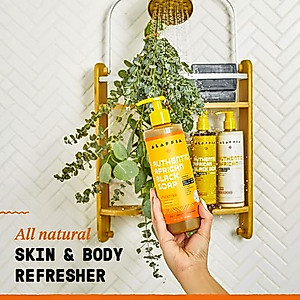 Alaffia Skin Care, Authentic African Black Soap, All in One Liquid Soap, Moisturizing Face Wash, Sensitive Skin Body Wash, Shampoo, Shaving Soap, Shea Butter, Unscented, 16 Fl Oz