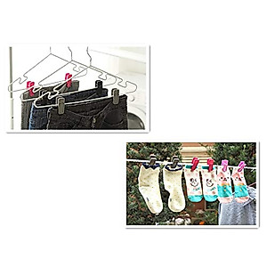 Aoshang 20 Pack Plastic Finger Clips for Hangers,Slim-line Finger Clips Plastic Hanger Clip for Velvet Hangers or Hanger (Gray)