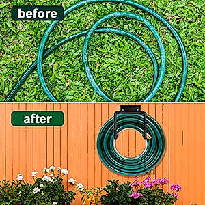 Metal Garden Hose Holder - Water Hose Hanger Wall Mount, Heavy Duty Hose Holder Hose Hook Holds Up to 150Ft for Outside Garden Hose, Expandable Hose, Hose Reel, Water Hose, Pocket Hose, Flexable Hose