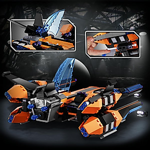 AUYYOSK Spaceship Building Toy, 650 Pieces STEM Spacecraft Building Block Set, Space Shuttle Toy Building for Kids Birthday Gift Ages 6 7 8 9 10 11 12 Yr Old (Spaceship)