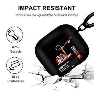 EJMM for Airpods 3rd Generation Case, Cool Sports Shoes Design TPU Protective Accessories Skin with Keychain Compatible with Airpods 3rd Generation for Men Boys Teen Girls,Black Red Shoes