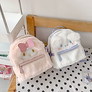 ACCENE Cute Furry Plush Cinnamoroll-Dog Backpack - Mini Girls Backpacks Great Gift for Kids