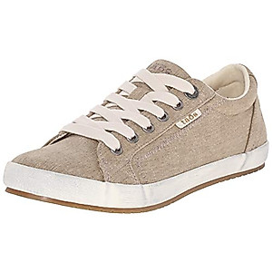 Taos Footwear Women's Star Canvas Sneaker - Style and Comfort Khaki Wash 8.5 M US