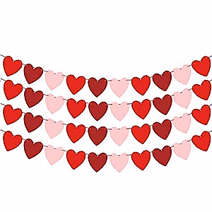 Valentine's Day Decorations for Home Decor,Valentines Day Garland Valentines Banner Felt Heart Decor for Wedding Anniversary Birthday Party Home Supplies