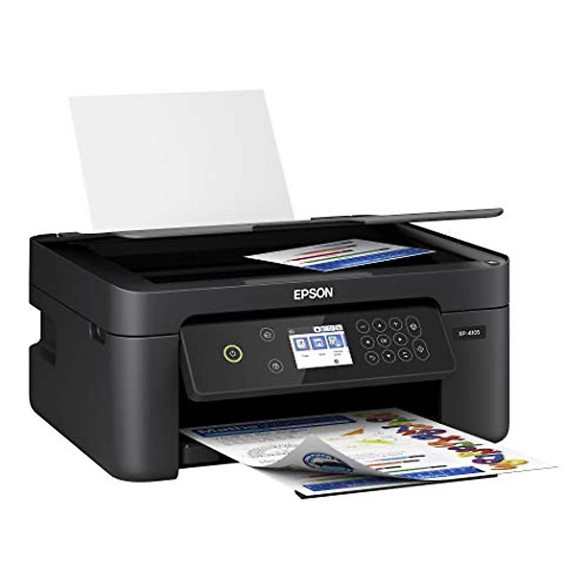 Epson Expression Home XP-4105 All-in-One Wireless Color Inkjet Printer, Black - Print Copy Scan - 2.4" Color LCD, 10.0 ppm, 5760 x 1440 dpi, Auto 2-Sided Printing, Voice Activated
