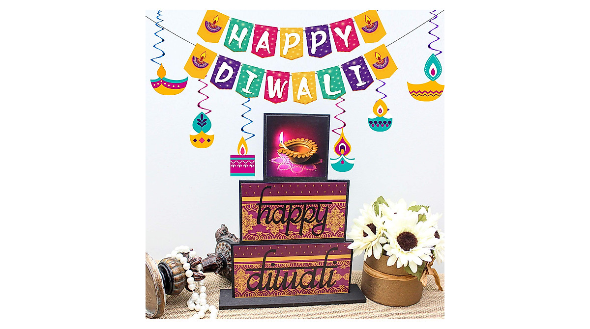 Joy Bang Diwali Decorations, Happy Diwali Banner, Deepavali Hanging ...