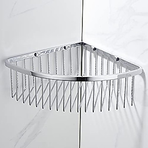 Segistan Bathroom Corner Shower Caddy Organizer, SUS304 Stainless Steel Heavy Duty Rust-Proof Bathroom Shelf Organizer Shampoo Holder, Wall Mounted Storage Rack for Bathroom Kitchen, Brushed Chrome